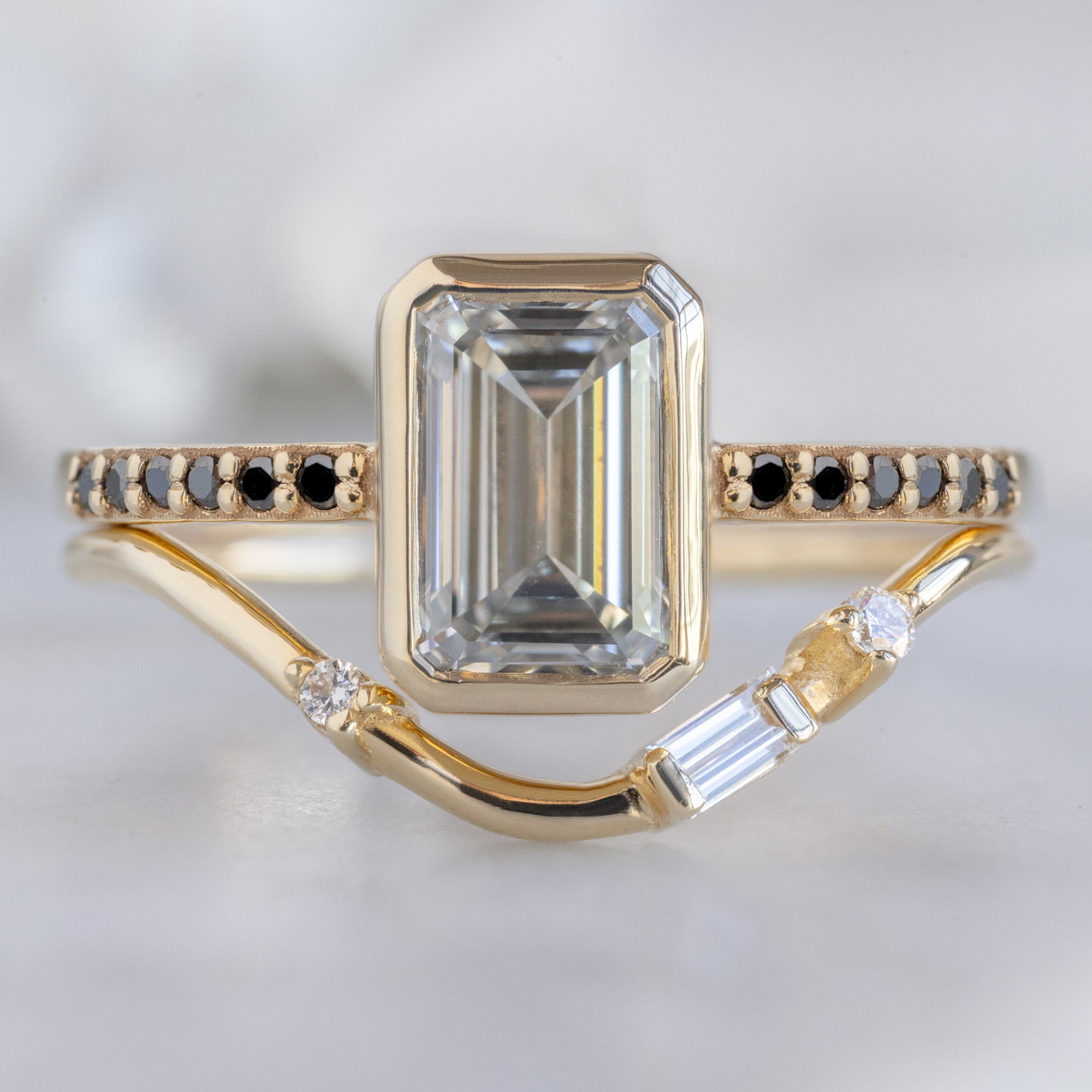 The Willow Ring | 1.51ct Emerald Cut Lab Grown White Diamond in 14K Ye ...