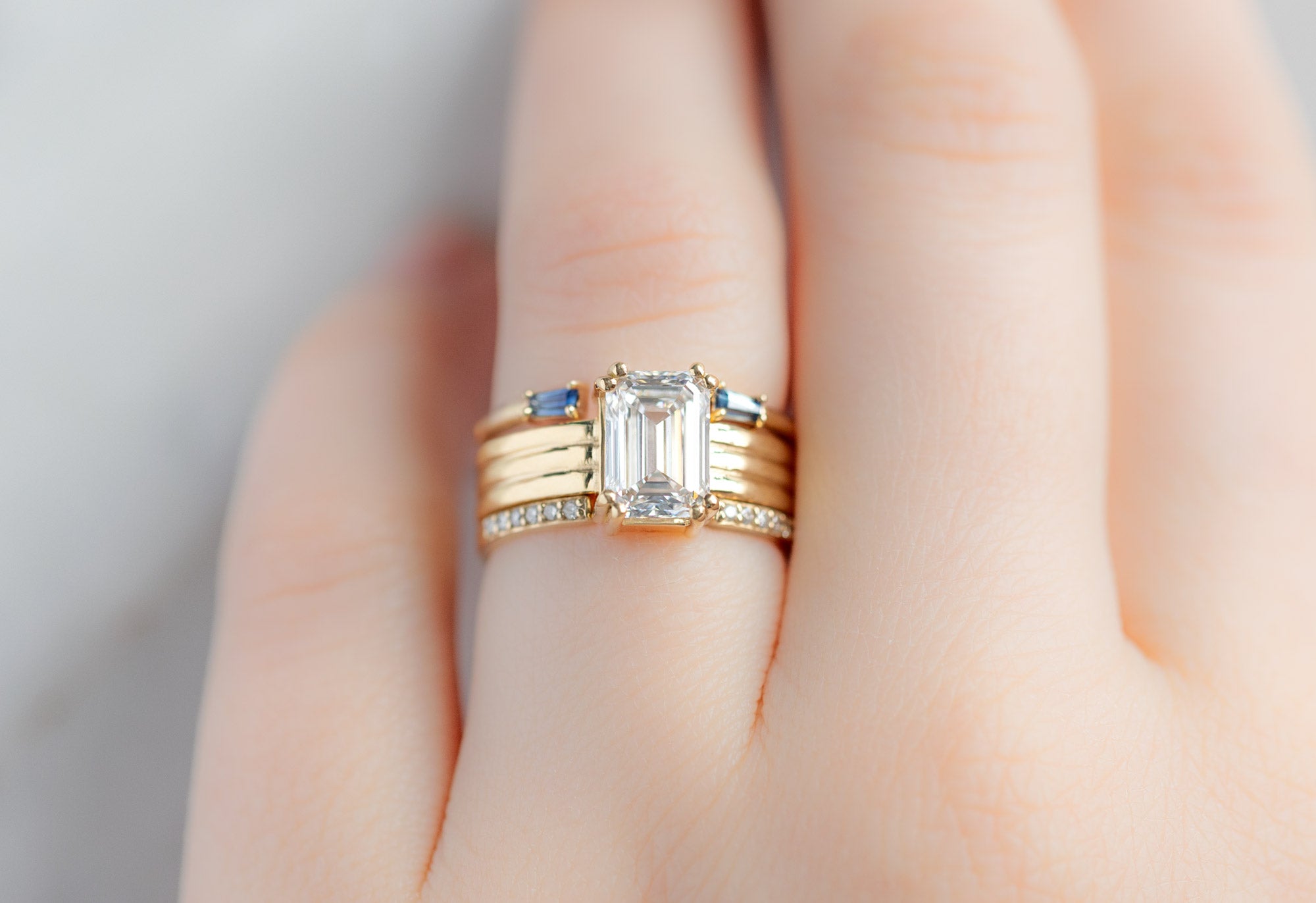The Stratum Ring with an Emerald-Cut Lab Grown Diamond & Alexis Russell