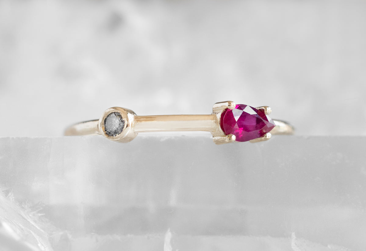 Ruby + Salt and Pepper Diamond Ring | Birthstone Fine Jewelry & Alexis ...